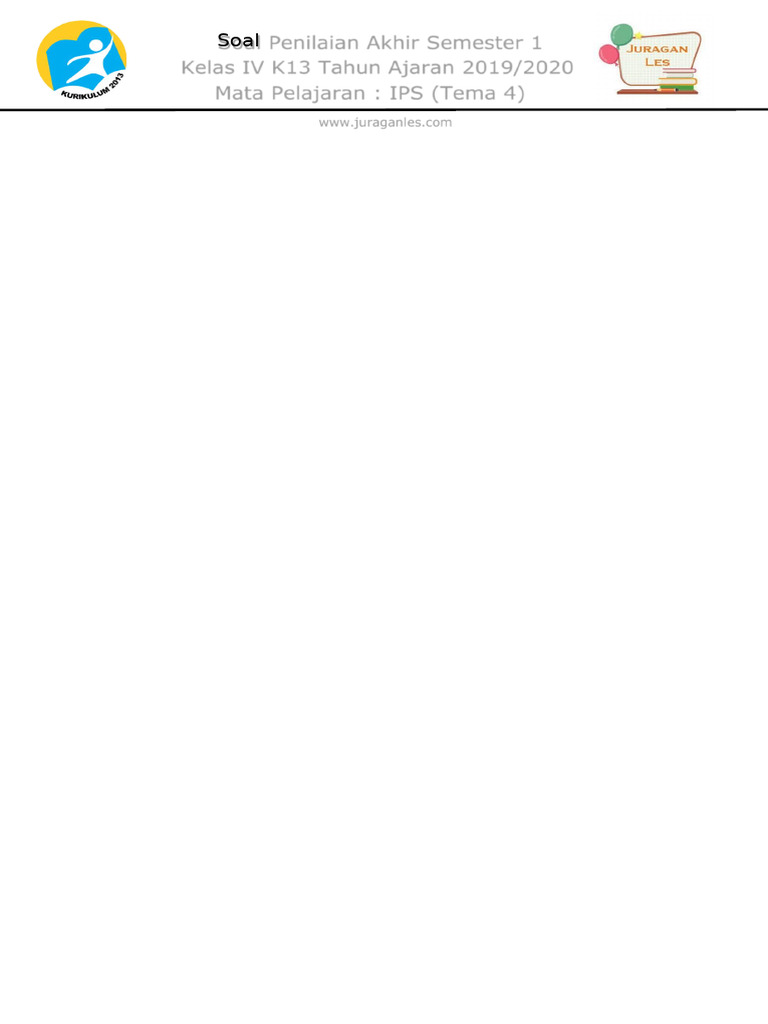 Soal Tema 4 Kelas 4 Mapel IPS | PDF