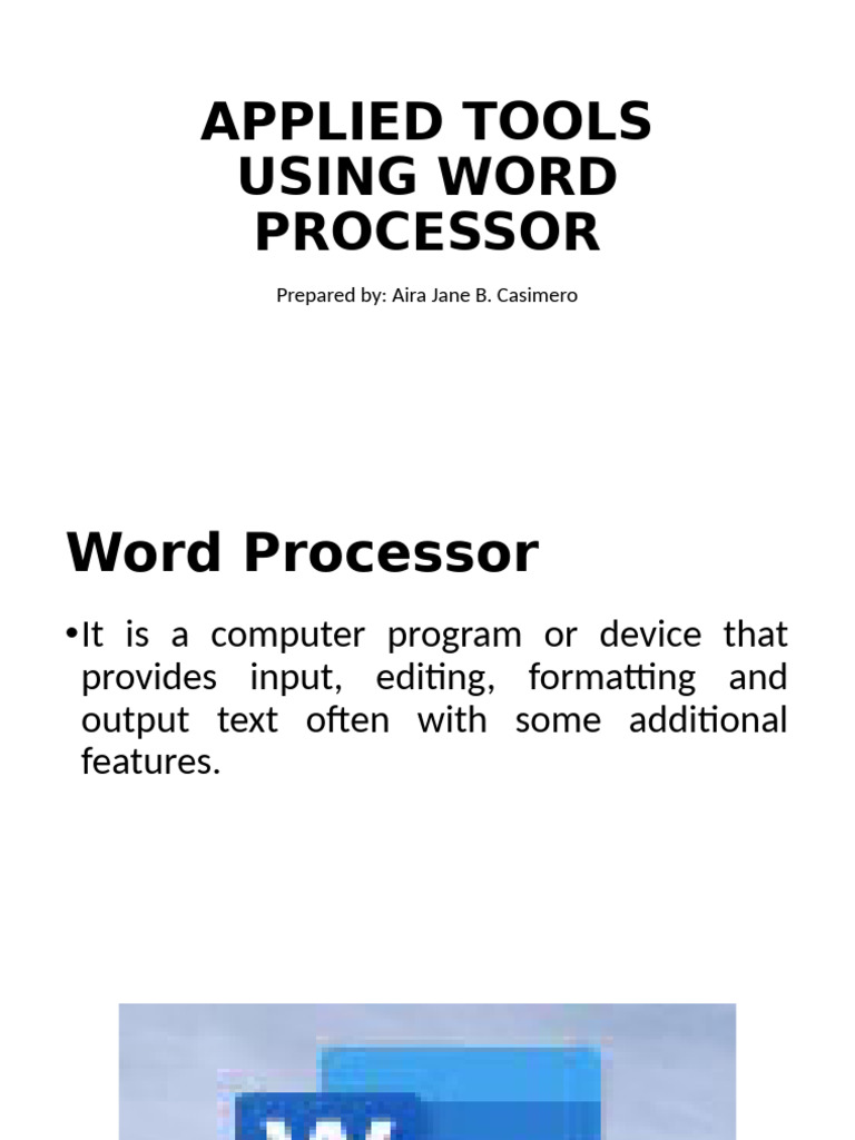 Applied Tools Using Word Processor | PDF