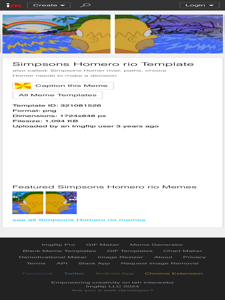 Simpsons Homero Rio Blank Template - Imgflip | PDF