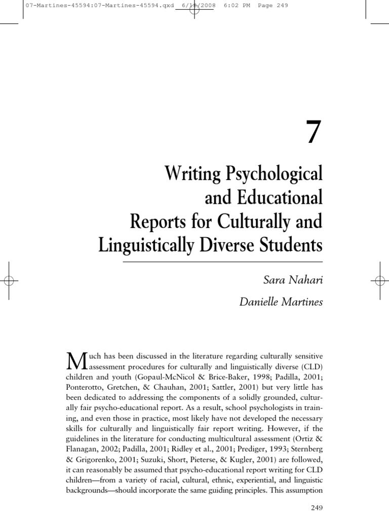 Psychological Report Writing | PDF | School Psychology | Psychological ...
