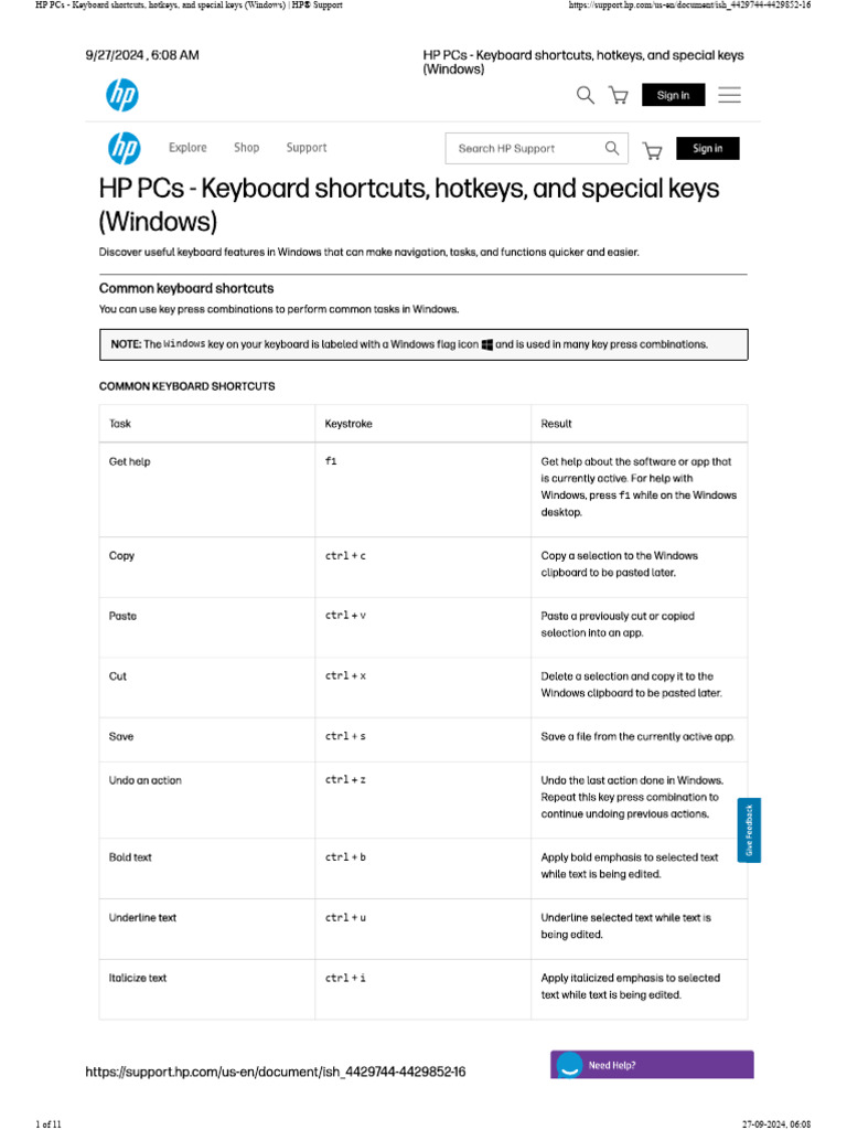 key board shortcuts | PDF | Keyboard Shortcut | Writing Implements