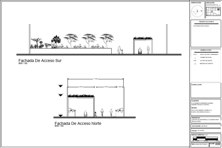 Fachadas de Acceso Norte y Sur | PDF