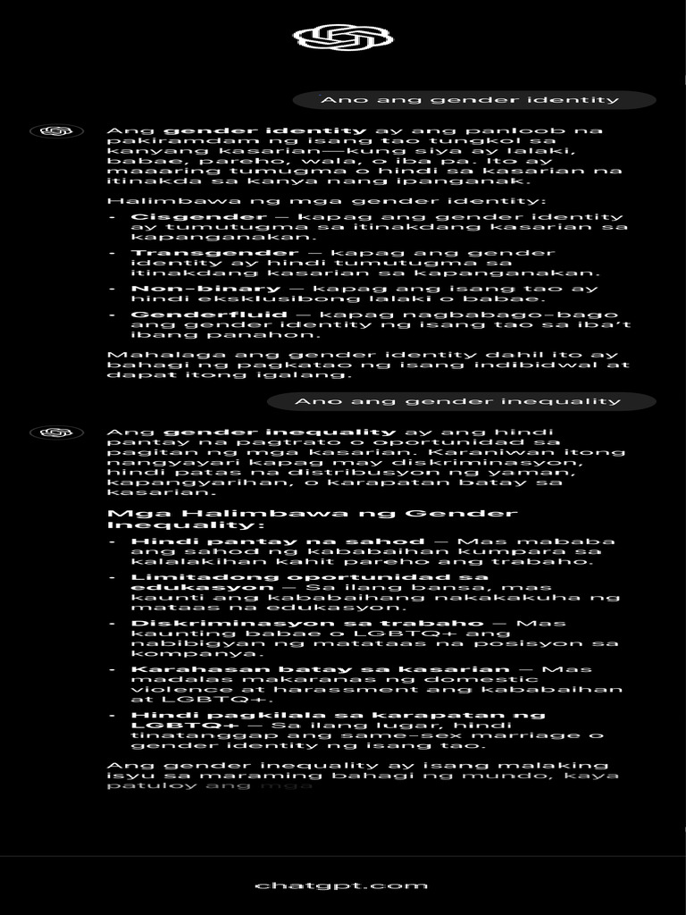 Ano Ang Gender Identity | PDF