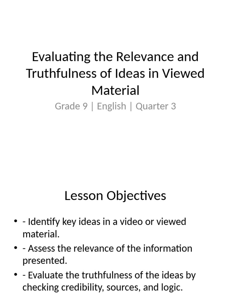 Evaluating Relevance Truthfulness | PDF | Relevance | Credibility