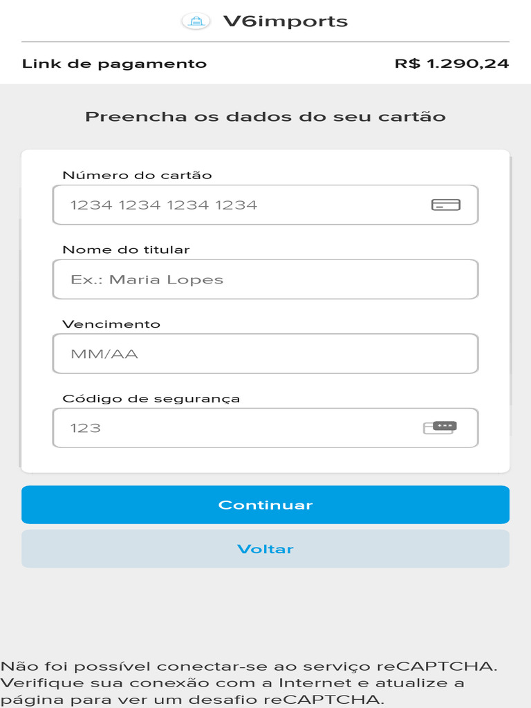 Preencha os dados do seu cartão | PDF