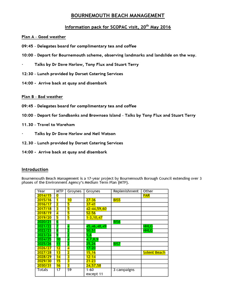 Bournemouth Beach Groyne Management Plan | PDF | Deep Foundation | Dredging