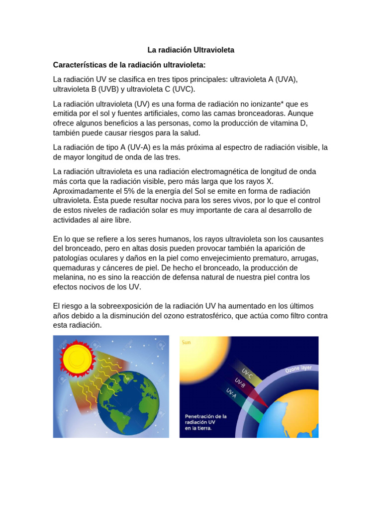 Efectos y usos de la radiación UV | PDF | Ultravioleta | Radiación