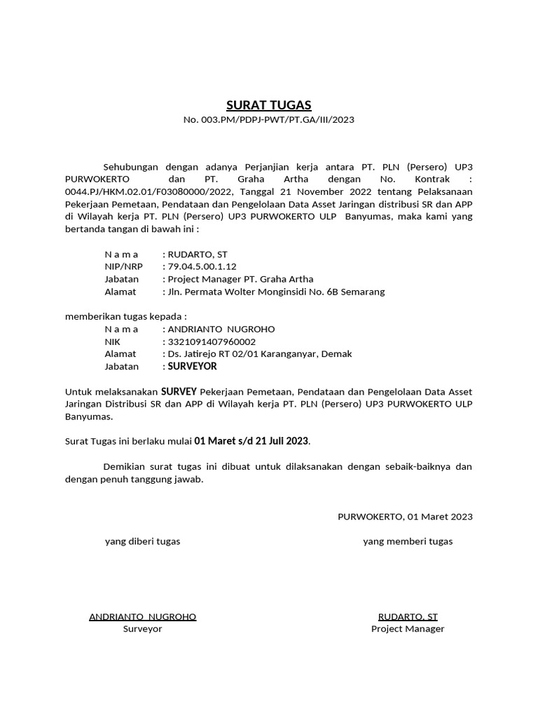 Surat Tugas | PDF