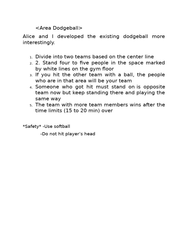 Area Dodgeball | PDF