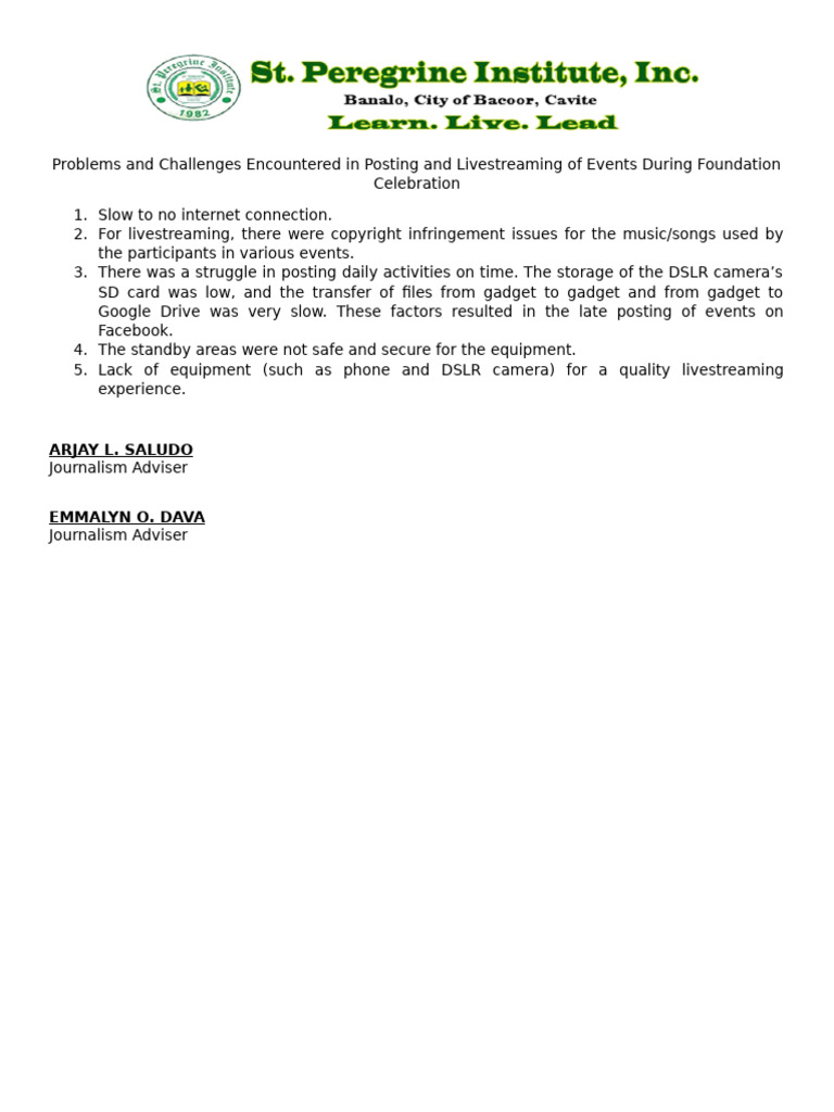 Problems and Challenges Encountered in Posting and Livestreaming of ...