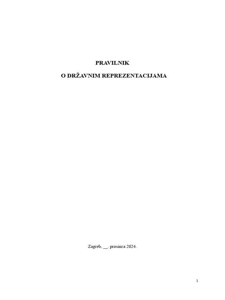 Pravilnik o Drzavnim Reprezentacijama IO HHS 11-12-24 | PDF