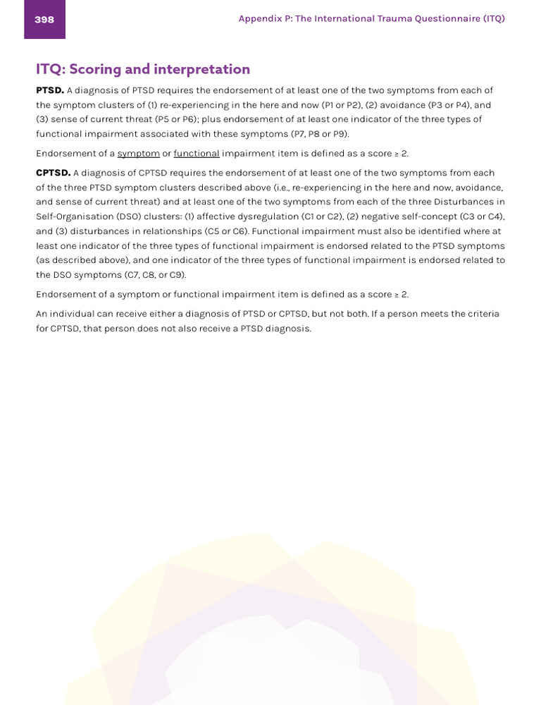 Itq Scoring and Interpretation | PDF