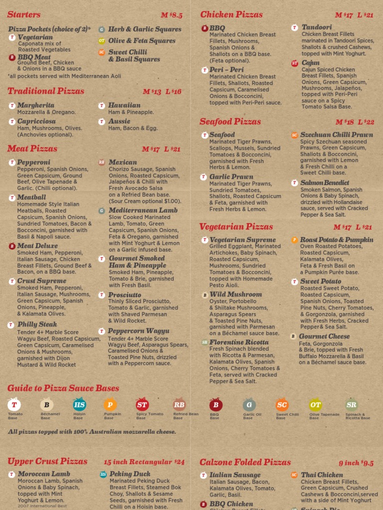 Crusts Menu | PDF | Salad | Pizza