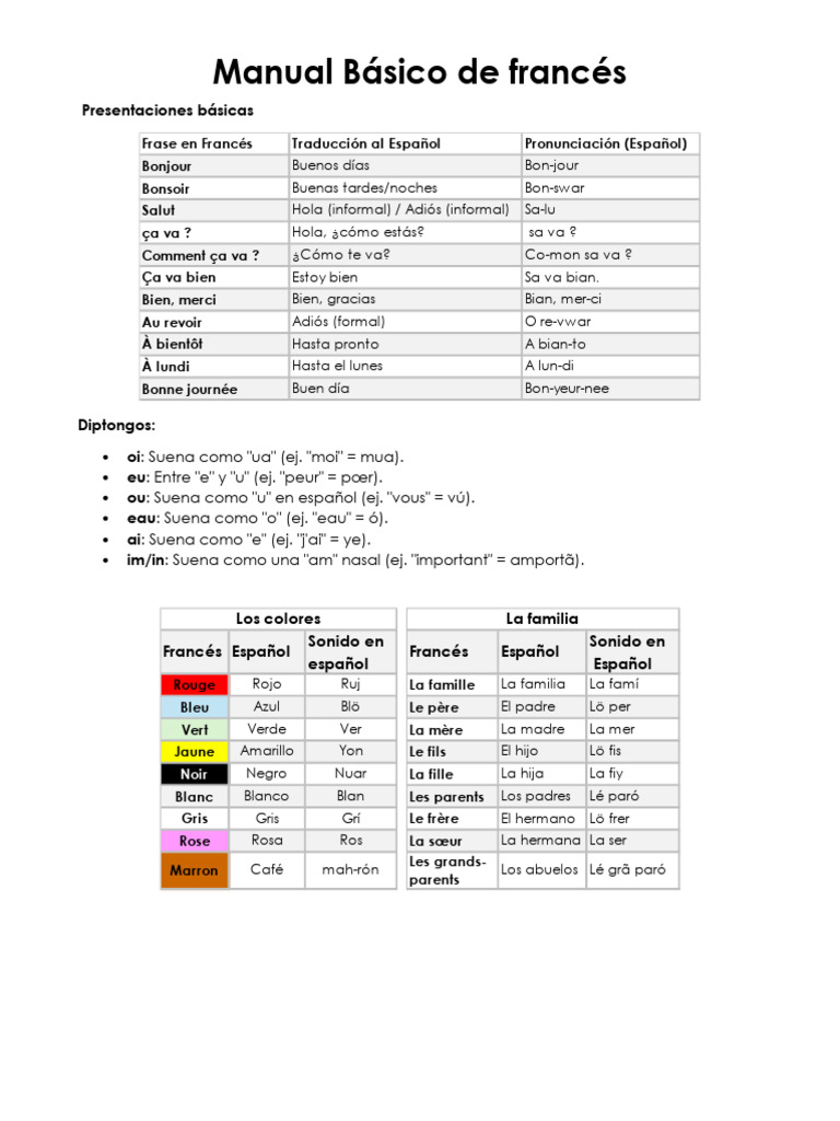 Manual Básico de Francés 1 | PDF