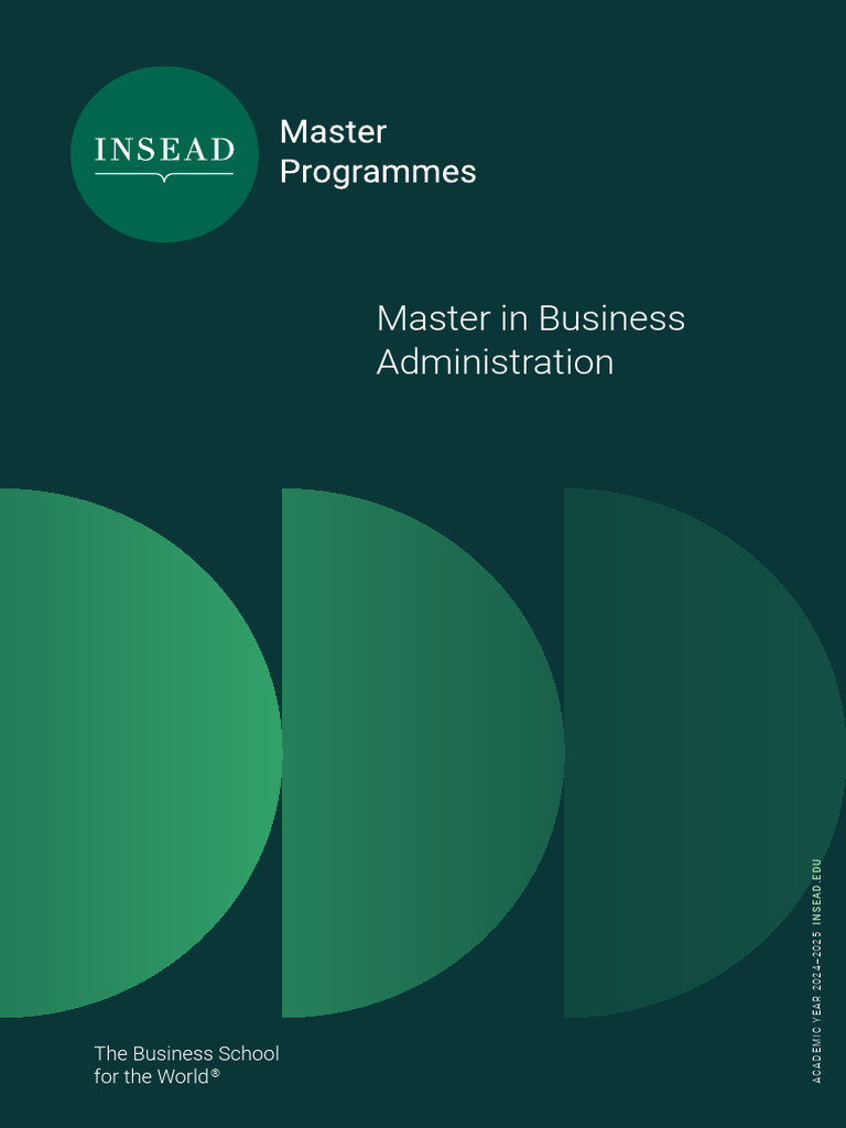 INSEAD DP MBA Brochure WEB June2024 | PDF | Master Of Business ...