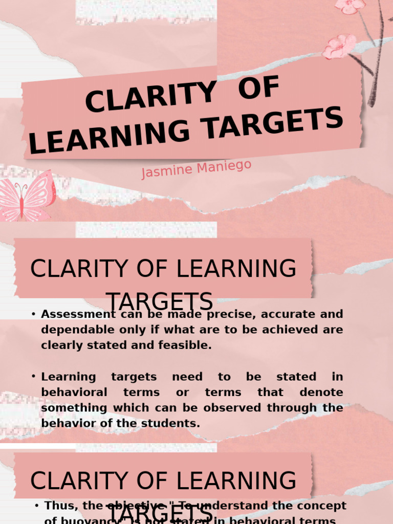 Educ 253 1.2 Clarity of Learning Targets | PDF | Concept | Knowledge