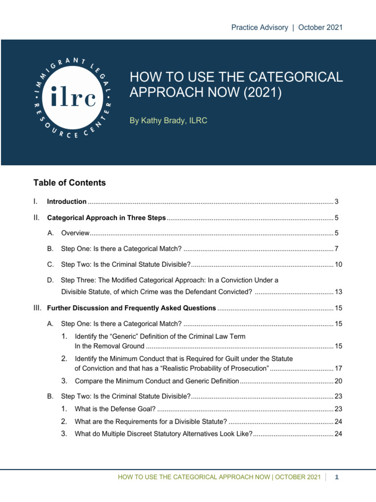 Categorical Approach | PDF | Aggravated Felony | Burglary