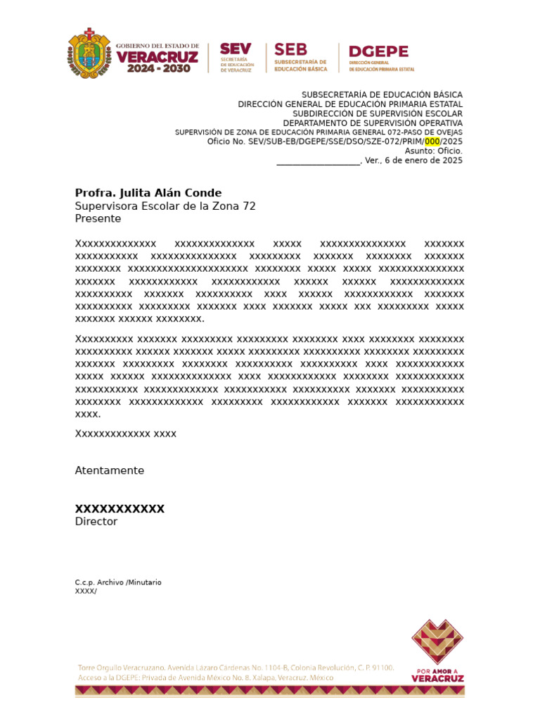 Formato de Oficio 2025 | PDF