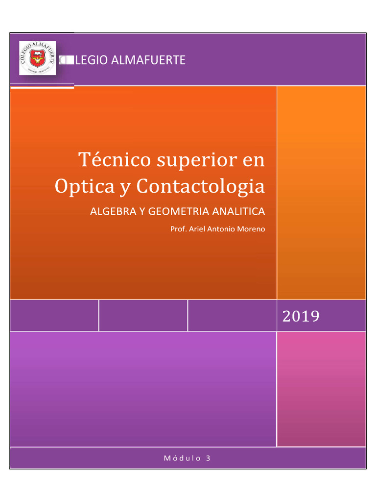 Teoria - Algebra Y Geometria Analitica - Modulo III | PDF