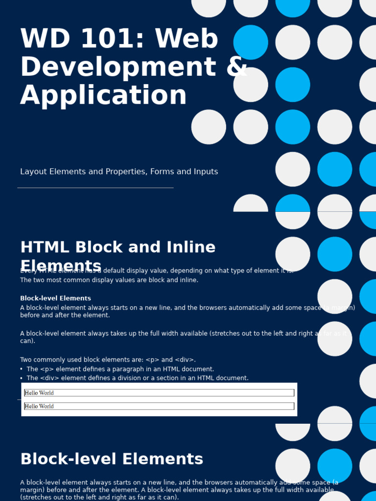 Chapter 4 - Layout Elements and Properties, Forms and Inputs | PDF ...