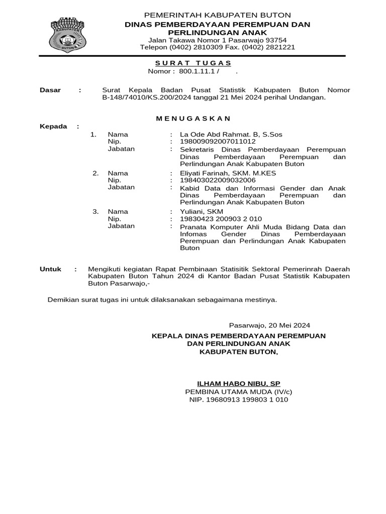 SURAT TUGAS BU YULI 2024 | PDF