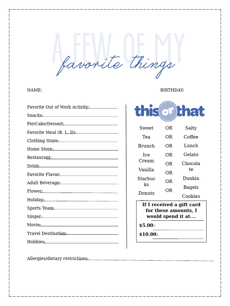 My Favorite Things | PDF