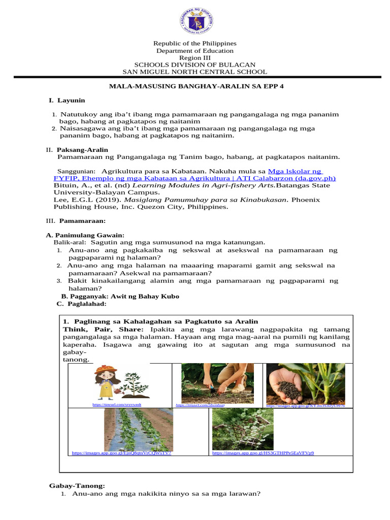 lesson-plan-EPP 4 Agri | PDF
