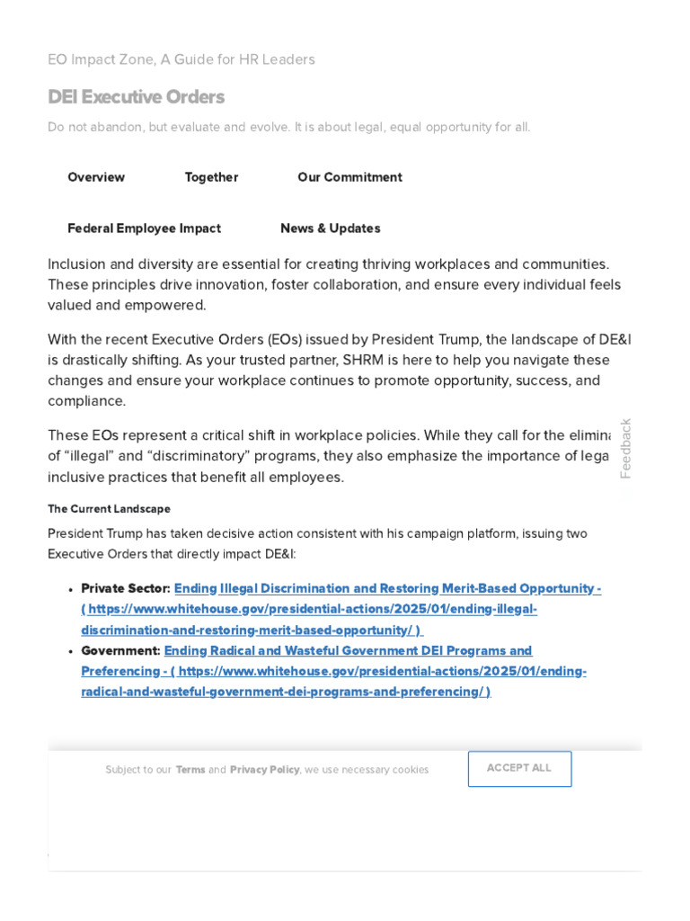 Executive Order Impact Zone | PDF | Affirmative Action | Employment