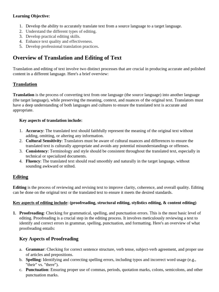 Translation and Editing Skills Guide | PDF | Proofreading | Translations