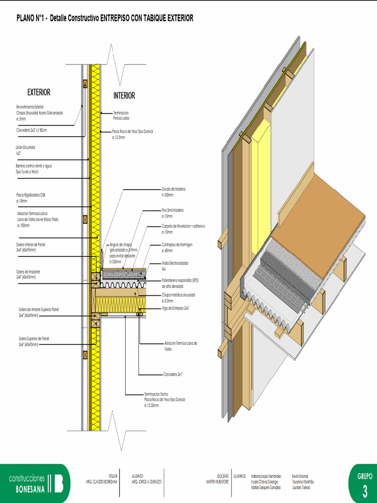 DETALLE ENTREPISO | PDF | Paneles de yeso | Elementos arquitectónicos