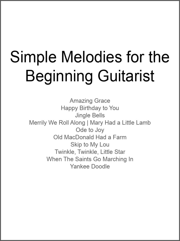 Simple Guitar Melodies | PDF