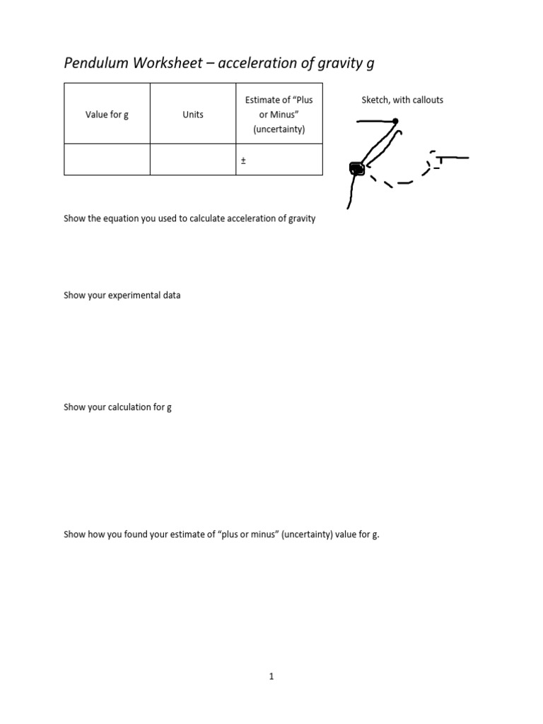 Pendulum Worksheet Complete | PDF