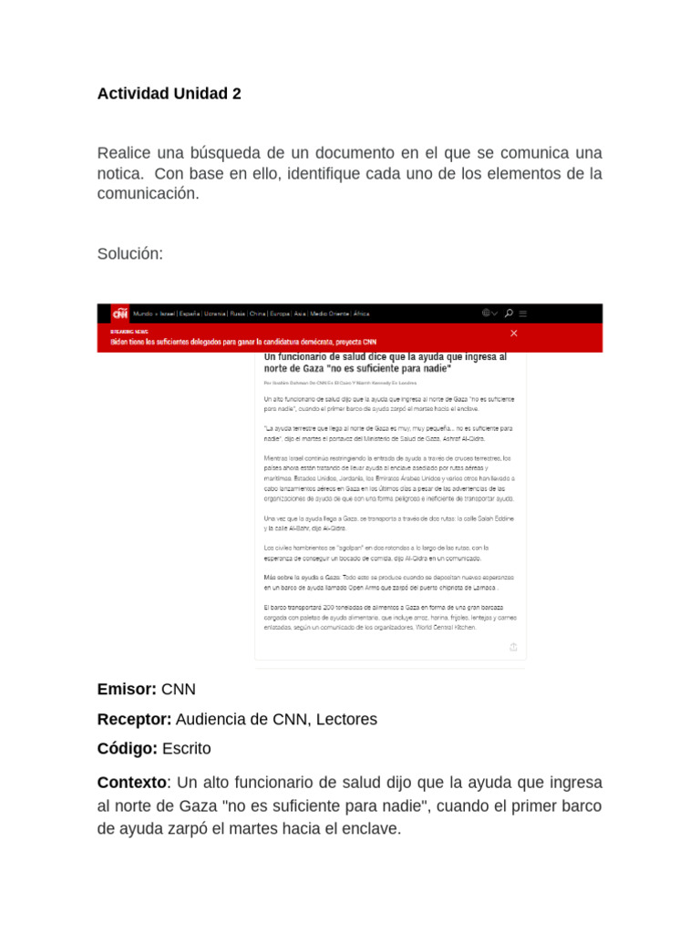 Actividad Unidad 2 | PDF