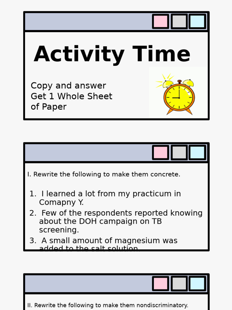 Activity Time | PDF