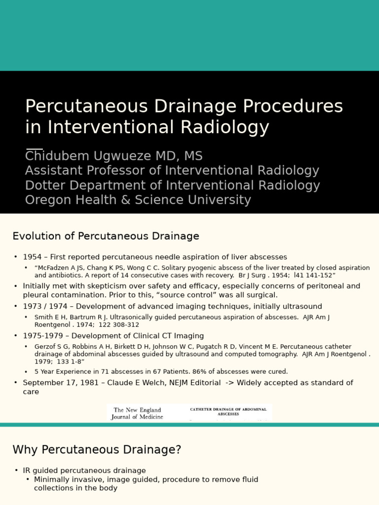 Percutaneous Drainage Procedures in Interventional Radiology | PDF ...