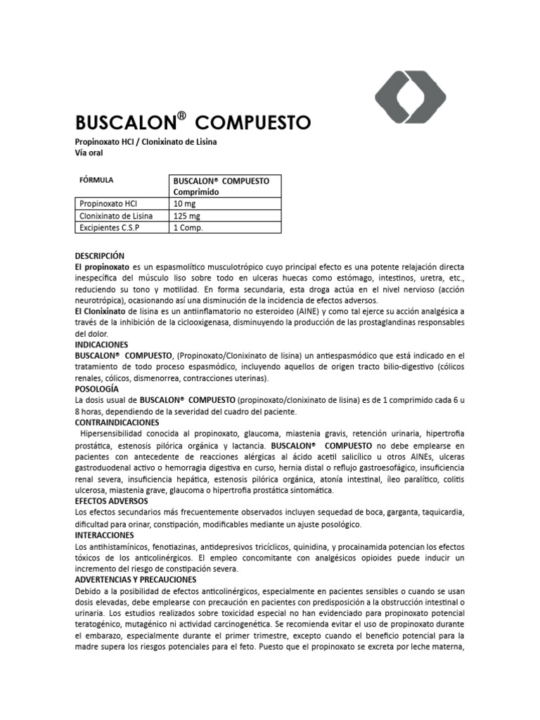 Buscalon Compuesto | PDF | Medicina CLINICA | Especialidades Medicas