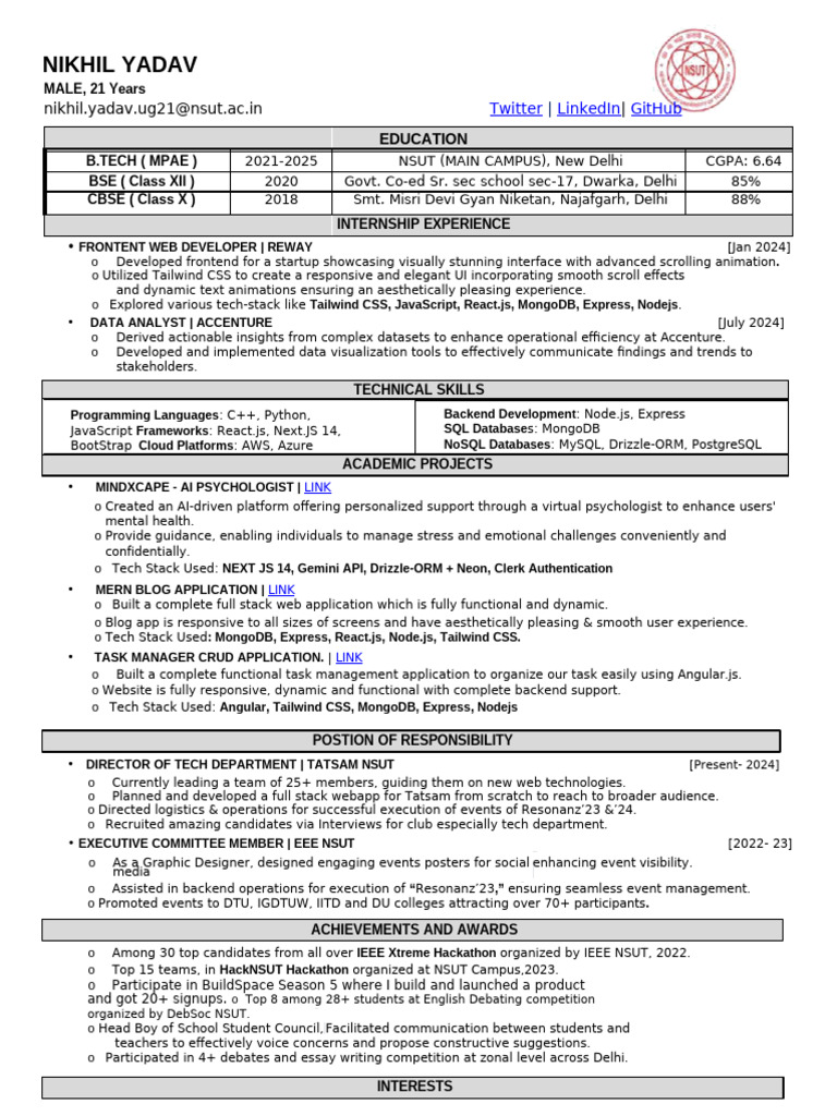 BACKEND Resume | PDF | Computing | Information Technology