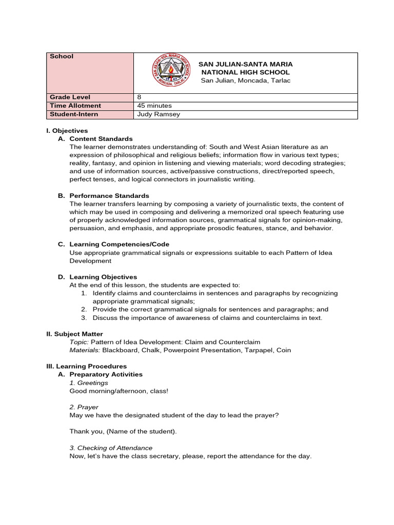 Teaching Claims and Counterclaims in Writing | PDF | Learning | Argument