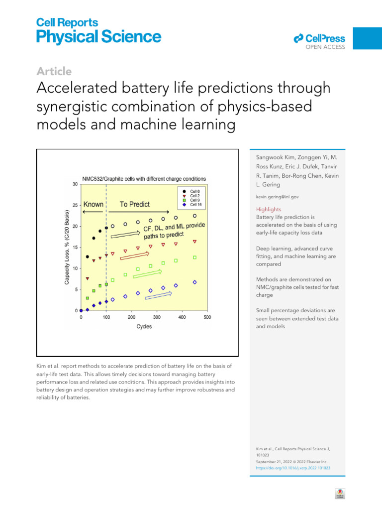 Accelerated Battery Life Predictions Through Synergistic - 2022 - Cell ...