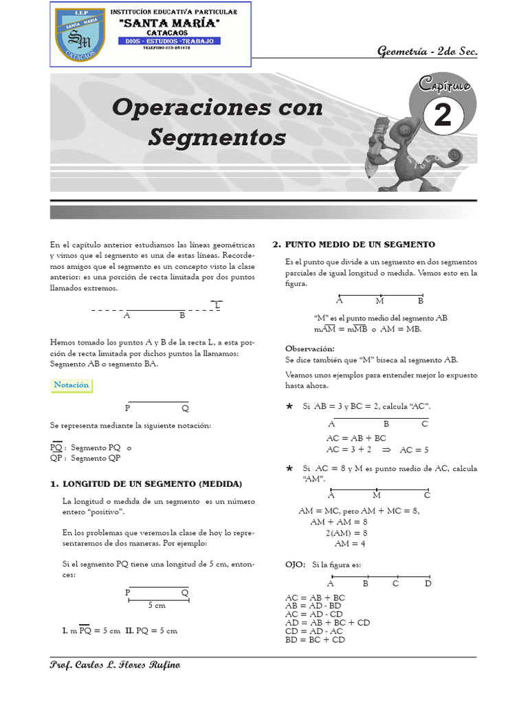 Geom 2 S Op Con Segmentos | PDF | Geometría del plano euclidiano | Matemática Elemental
