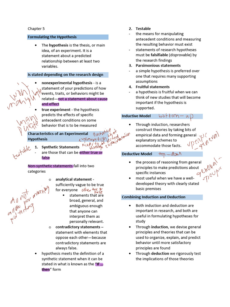 Chapter 5-6-7 Experimental Psych | PDF | Experiment | Hypothesis
