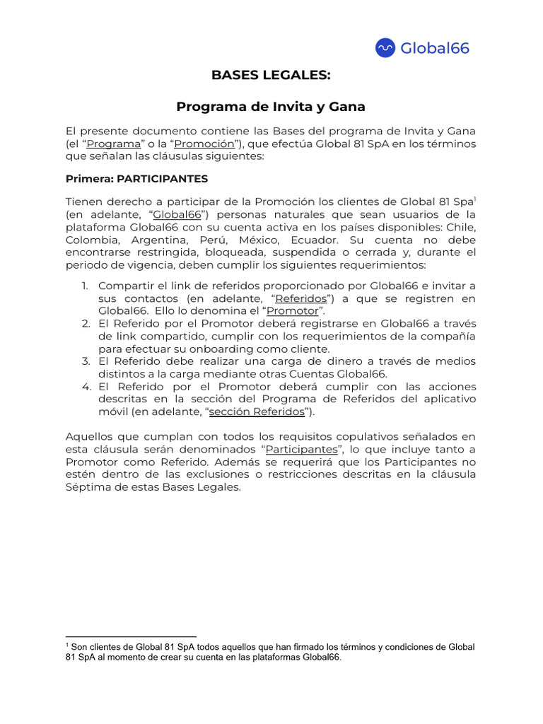 Bases Legales Programa de Referidos 11 02 | PDF