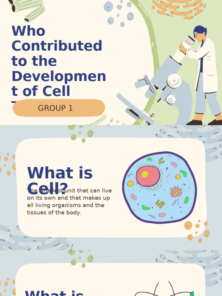 Who Contributed To The Development of Cell Theory | PDF | Cell (Biology ...