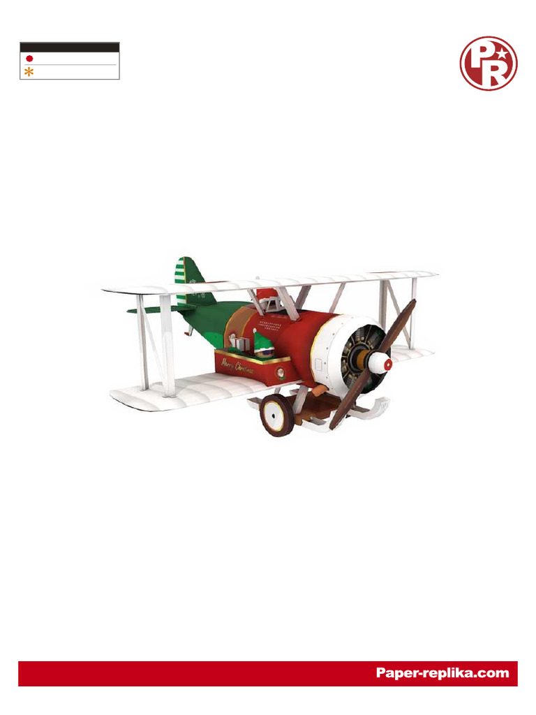 Santa Biplane Paper Model 2012 | PDF | Santa Claus | Christmas Characters