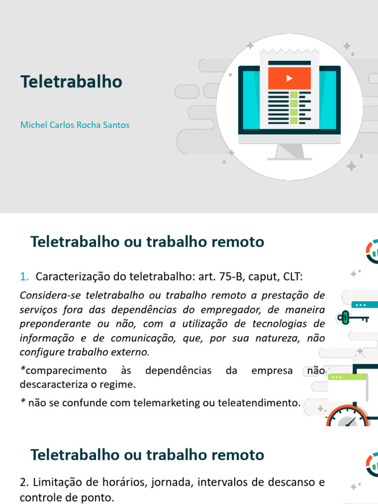 Slides - Aula Teletrabalho | PDF | Emprego | Business