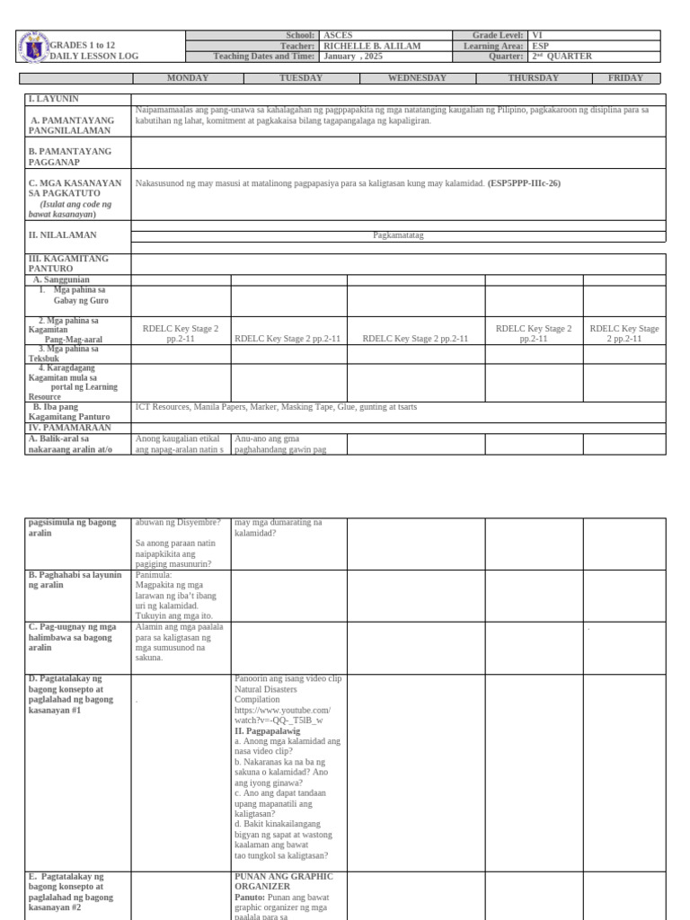 DLL - ESP Key Stage 2 | PDF