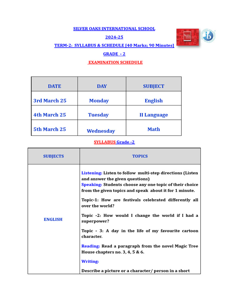 _G2_-_Term_2_-_Schedule_and_Syllabus__ | PDF | Linguistics