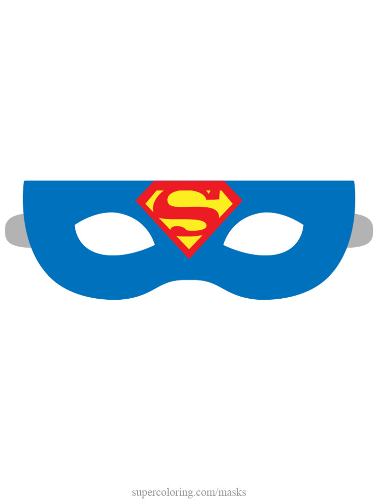 Superman Mask Colored Template Paper Craft | PDF