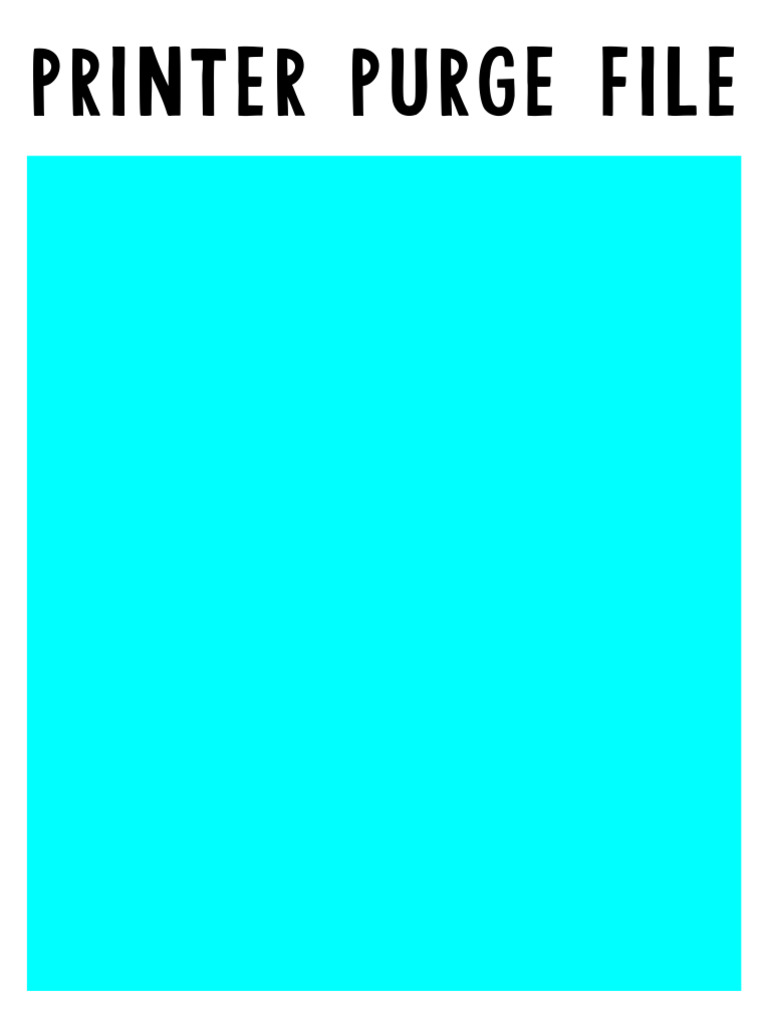 Printer Purge File Cyan | PDF
