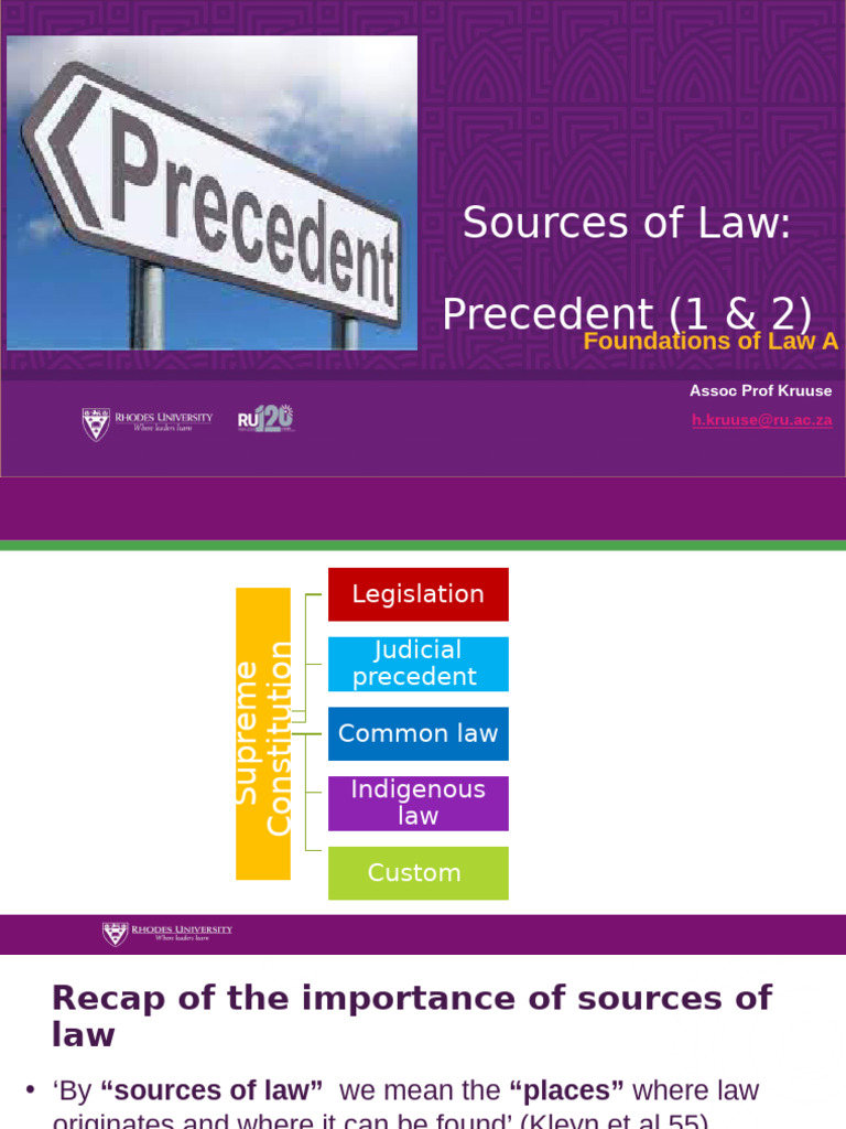 Sources of Law - Precedent - 1 2 | PDF | Precedent | Obiter Dictum